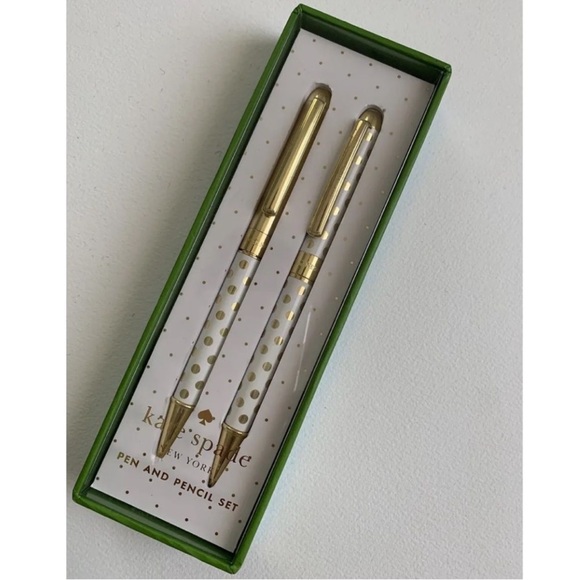 kate spade | Office | New Kate Spade New York Gold Dot Pen Pencil Set ...